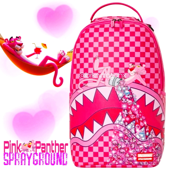 Sprayground | Bags | Last Nwt Waterproof Pink Panther Backpack Back To ...